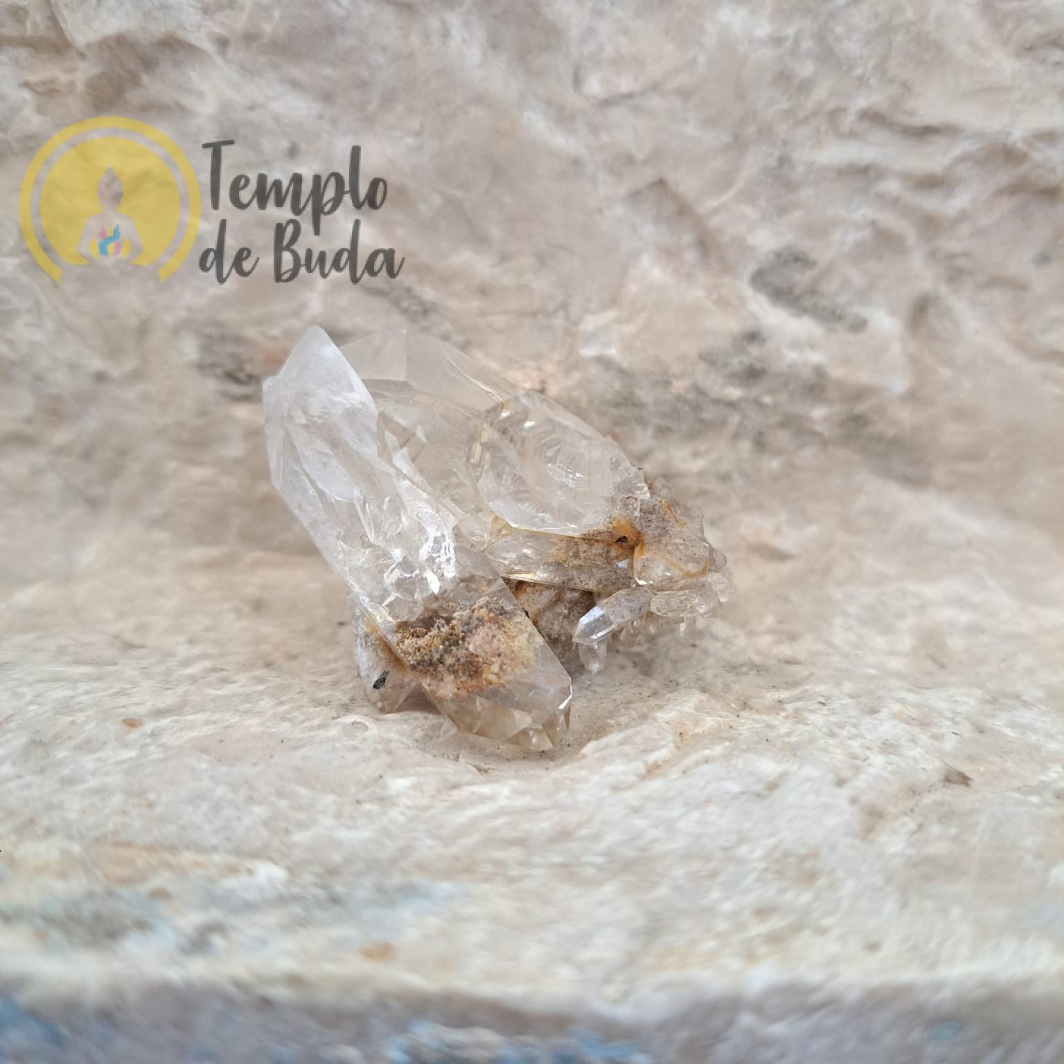 White Quartz and Quartz Garden Crystal Cluster - Buddha Temple