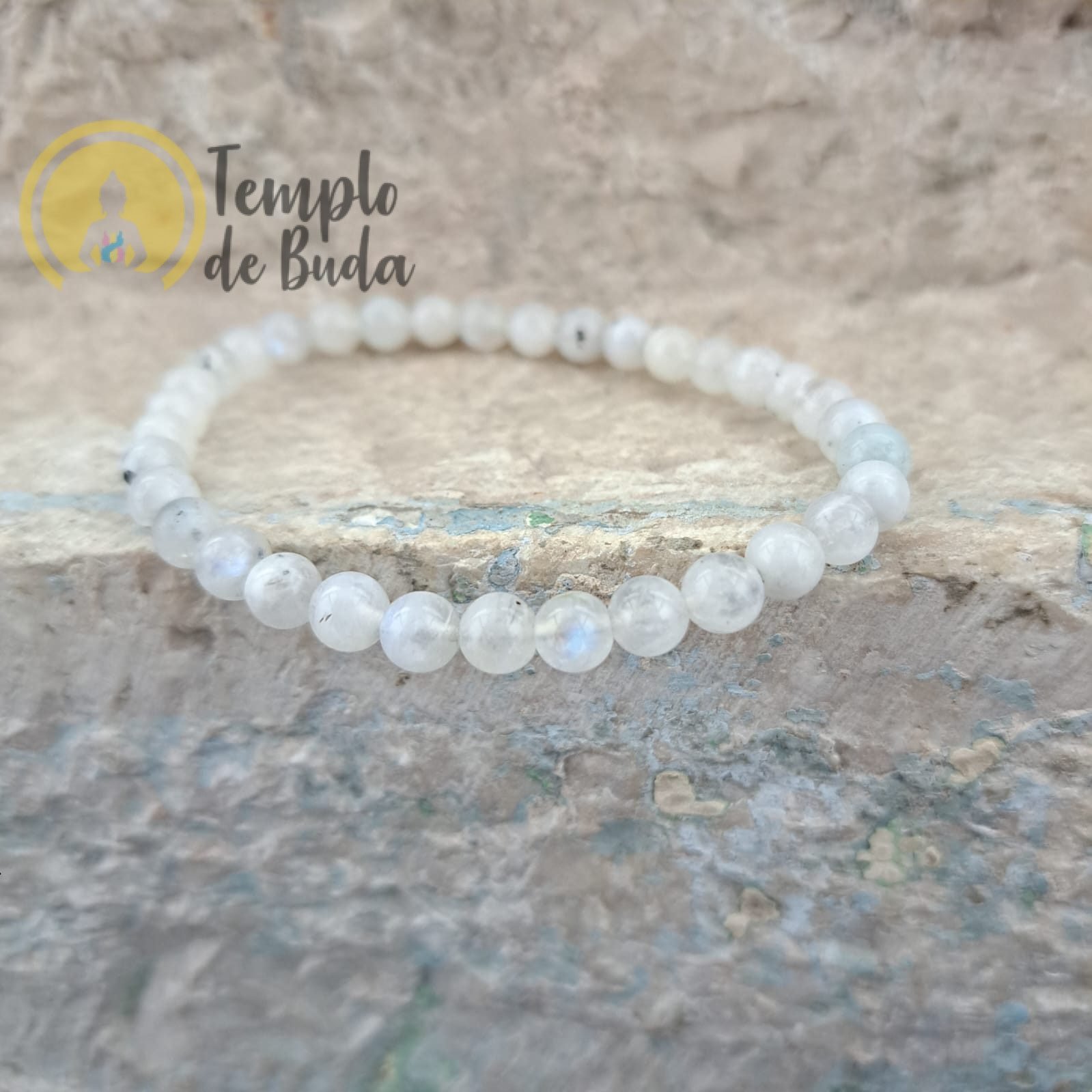 Pulseira de Pedra da Lua 6 mm - Templo de Buda