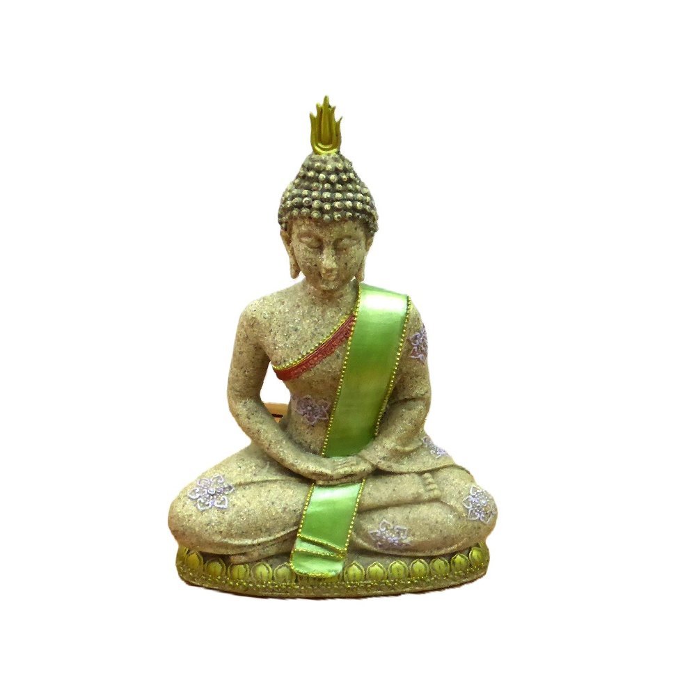 Buddha Statue with Decorative Green Band - Buddha Temple